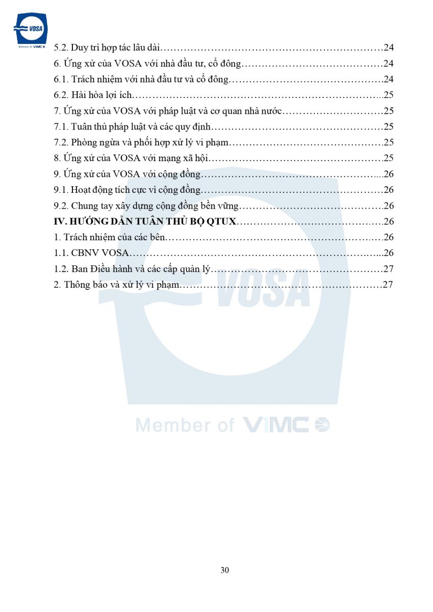 BỘ QUY TẮC ỨNG XỬ